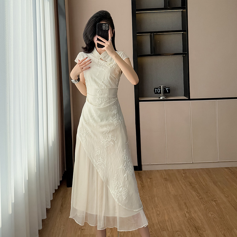 2026夏季新款中式天丝国风女神范旗袍连衣裙女