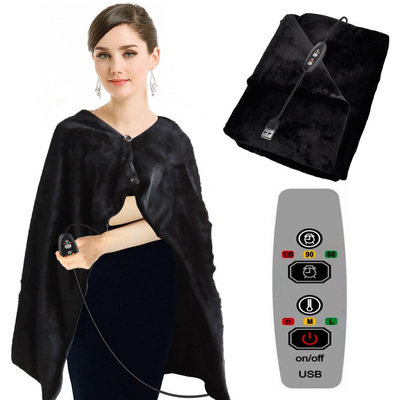 USB Electric Warming Heating Blanket Pad Shawl Soft Winter