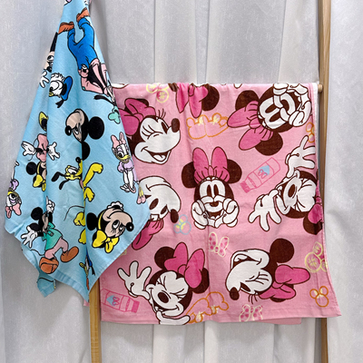 卡通浴巾迪S尼柔软吸水可爱卡通米奇米妮 儿童浴巾 微瑕