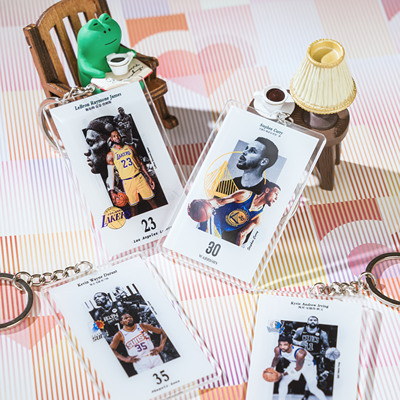 nba篮球球星卡爱卡挂件库里欧文杜兰特科比球星卡篮球书包球星卡