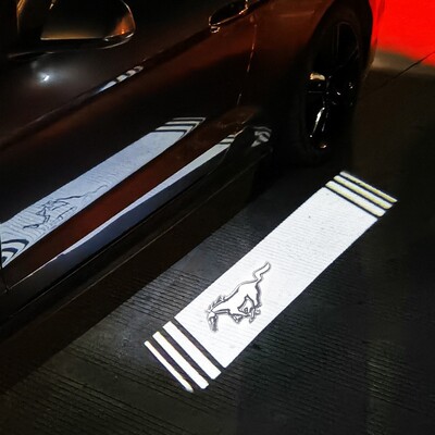 适用15-22款Mustang野马Shelby中美规改装后视镜迎宾灯投影照地灯