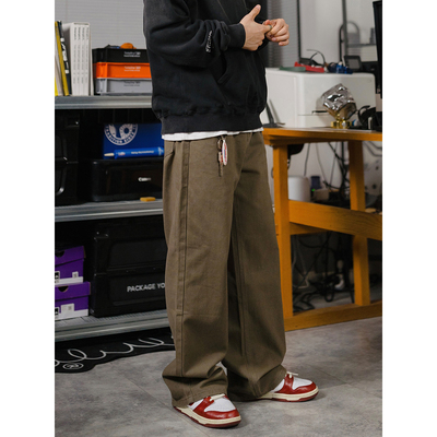 美式复古美拉德宽松直筒牛仔裤