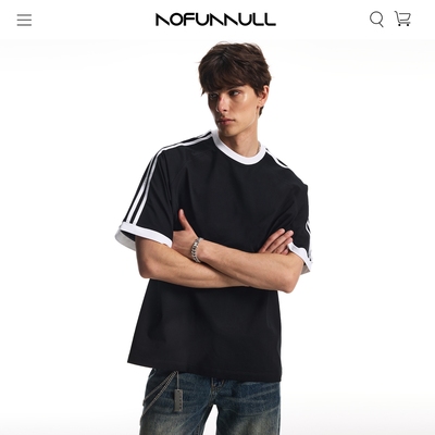 NOFUNNULL夏季260g美式凉感t恤男