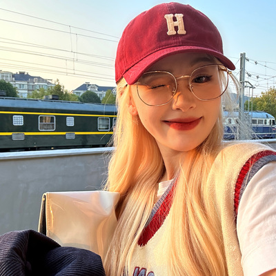 hucares「美式复古天花板」水洗复古酒红软顶鸭舌帽棒球帽