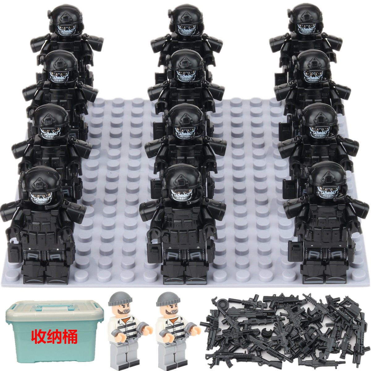 乐高军事特警人仔士兵特种兵城市防爆警察小人偶男孩拼装积木玩具_虎窝淘