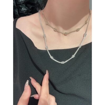 新款蛇骨链字母项链男女同款