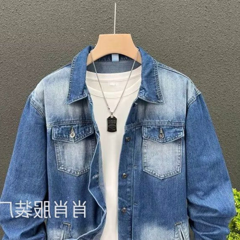 美式ins复古牛仔外套男春秋季潮牌高街宽松百搭夹克上衣
