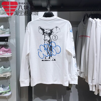 耐克男装纯棉舒适圆领长袖T恤