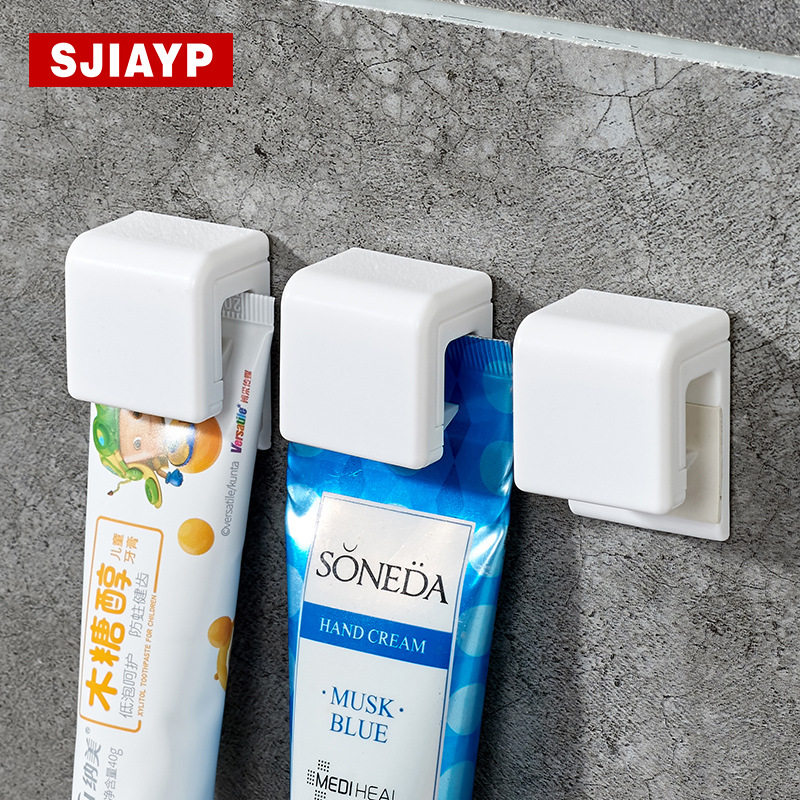 SJIAYP卫浴挂夹 多用浴室牙膏洗面奶塑料牙膏夹 浴室收纳