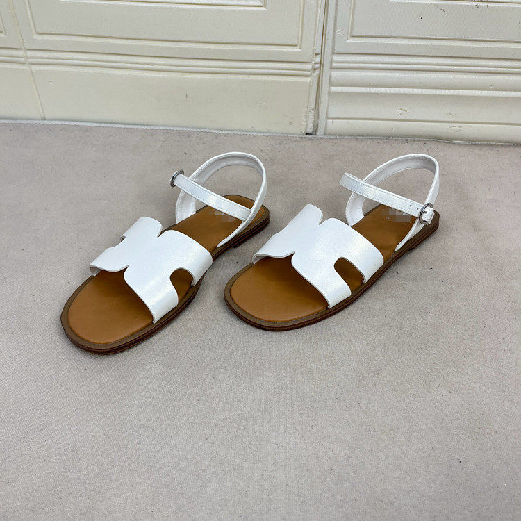 外贸原单女鞋新款shoes圆头平底时尚简约舒适休闲一字带扣凉鞋