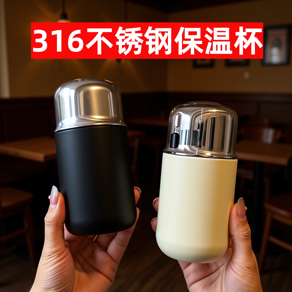 316不锈钢保温保冷杯茶水分离磁吸泡茶杯女生小巧便携简约口袋杯