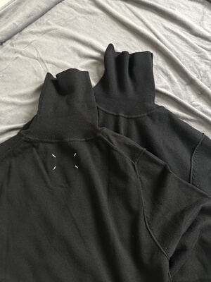Margie10马吉风高领打底羊毛衫男女同款MMM四角标羊毛保暖针织衫