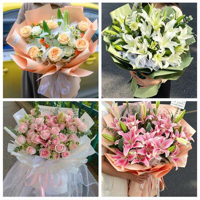 运城市盐湖区临猗万荣闻喜县鲜花店同城配送朋友生日玫瑰百合花束