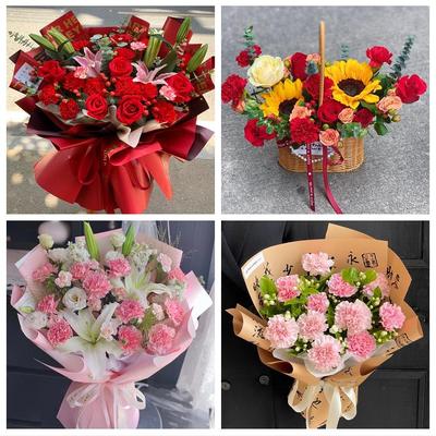 遵义市桐梓绥阳县正安道真县鲜花店同城配送康乃馨父母生日看病人