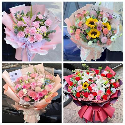 北京顺义区石园空港双丰旺泉同城鲜花店康乃馨百合送父母长辈生日