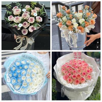 河南洛阳市涧西区吉利区洛龙区鲜花店同城配送女神节玫瑰花束礼盒