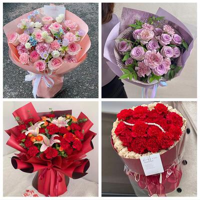 深圳宝安区福永福海沙井新桥同城鲜花店订38妇女节康乃馨百合花束