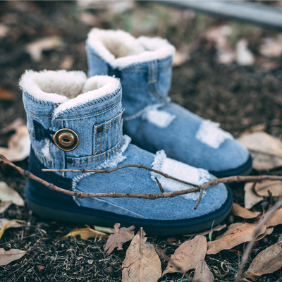 正品代购雪地靴SHEARERS牛仔短靴