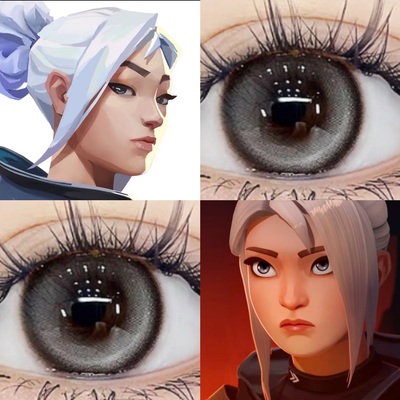 捷风cos美瞳年抛大直径灰色无畏契约jett瓦罗兰特漫展隐形眼2TB