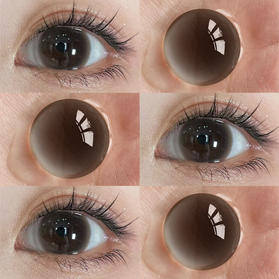 海郦恩护理液棕色美瞳半年抛大直径2025新款伪素颜纯欲隐形眼镜qy