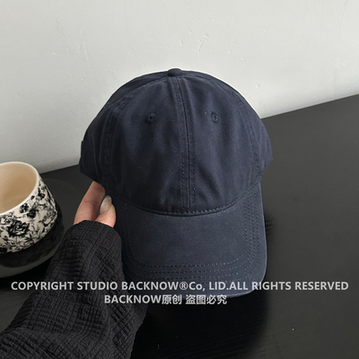 BACKNOW小头浅顶水洗做旧棒球帽