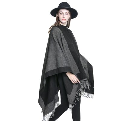 Women's double-sided tassel herringbone pattern shawl, ethn