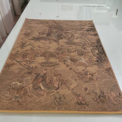 南宋马麟三官出巡图复古水陆书画高清微喷仿古复制装裱挂轴装饰画