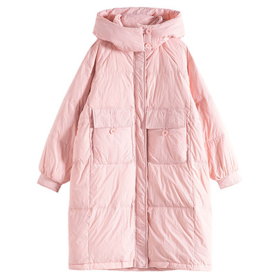 包邮Mixblu麦斯兰专柜正品纯色可拆连帽加厚长款羽绒服女BXB20005