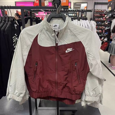 佳佳奥莱耐克大童孩子短款梭织外套春秋季童装学生夹克风衣FN9134