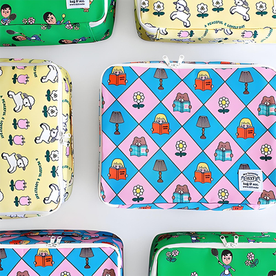 韩国1537可爱插画手提旅行收纳袋