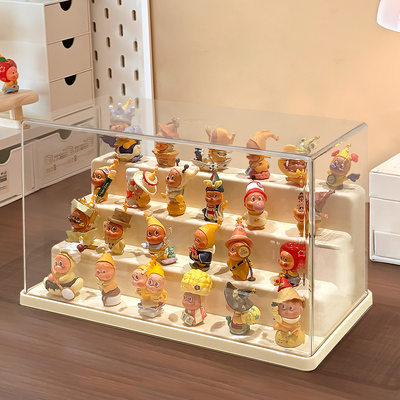 透明萌粒收纳展示盒多层大容量