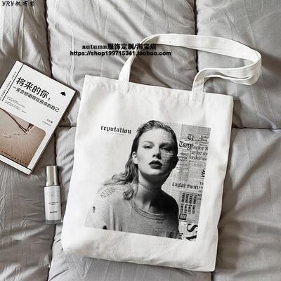 Taylor Swift霉霉Folklore专辑周边帆布袋泰勒斯威夫特手提单肩包