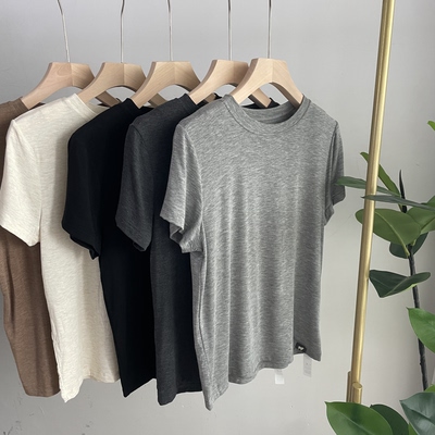 巨显瘦～～～～LH弹力chao薄短袖T恤 羊绒tee女2026春夏