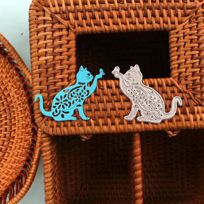 切割模板DIY刀模cutting die滚花机纸艺机淘气小花猫手工制作