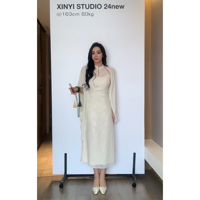 XINYI【订婚裙】春季国风吊带旗袍+开衫收腰气质显瘦X624A00716