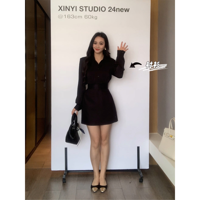 XINYI【小蛮腰】秋季正肩收腰衬衫女长袖休闲百搭上衣X624C12371
