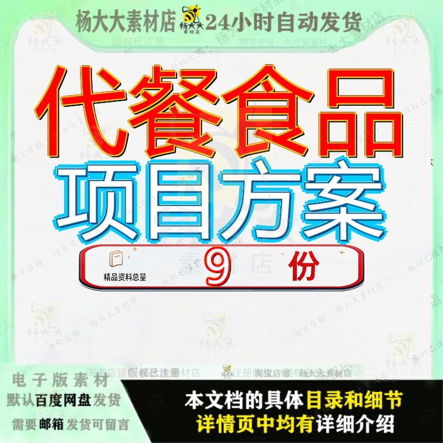 代餐食品项目方案实施建议甘肃商业计划书江西书模板南京长沙参