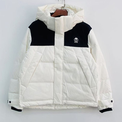 Kappa卡帕冬季羽绒服新款女子高领连帽羽绒服撞色防寒服K0C82YY60