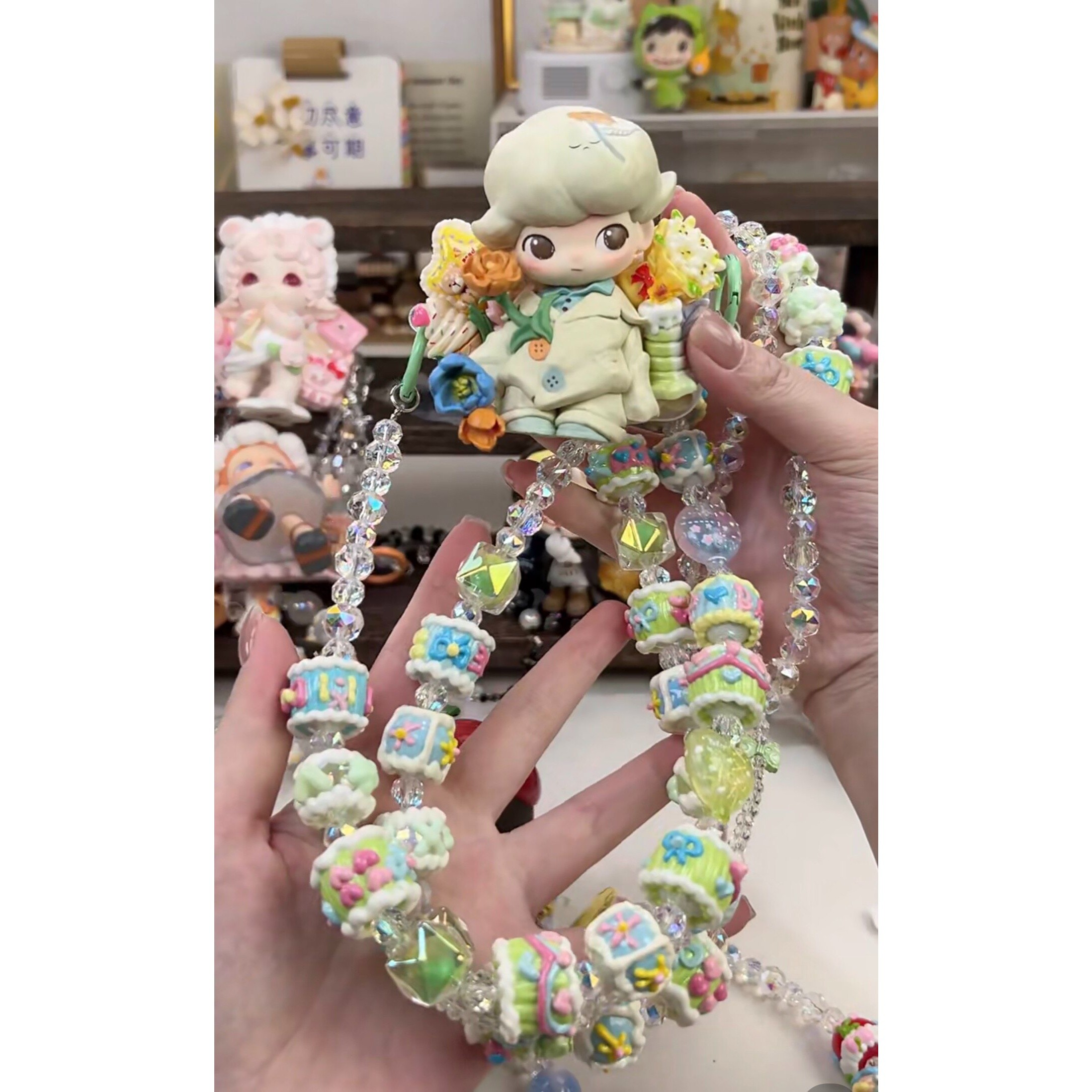 泡泡玛特dimoo手机链包挂件手机背夹斜挎可爱奶油胶生日闺蜜