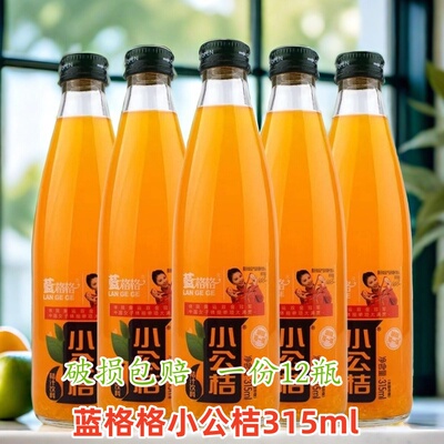 蓝格格小公桔小公举桔汁饮料315ml/瓶果汁饮品果粒型哈尔滨特产