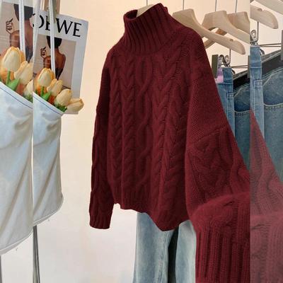 绵羊绒针织衫套头高领内搭外穿