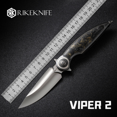 Rike Viper2 M398粉末钢钛柄EDC折叠随身把玩