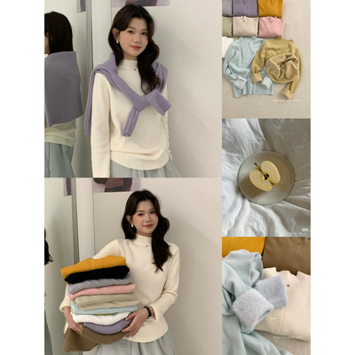 SUSAN十三行秋冬新款一体绒加绒加厚保暖高弹软糯打底上衣女1118s