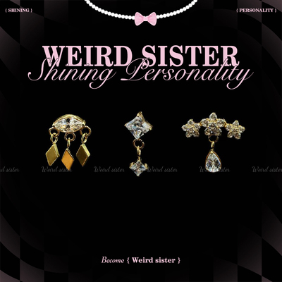WEIRD SISTER钛合金镀金吊坠耳骨钉flat钉小众轻奢防敏