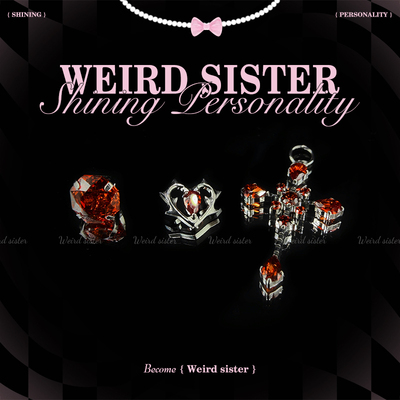 WEIRD SISTER钛合金红色新年系列荆棘玫瑰马蹄环套装耳钉耳骨钉