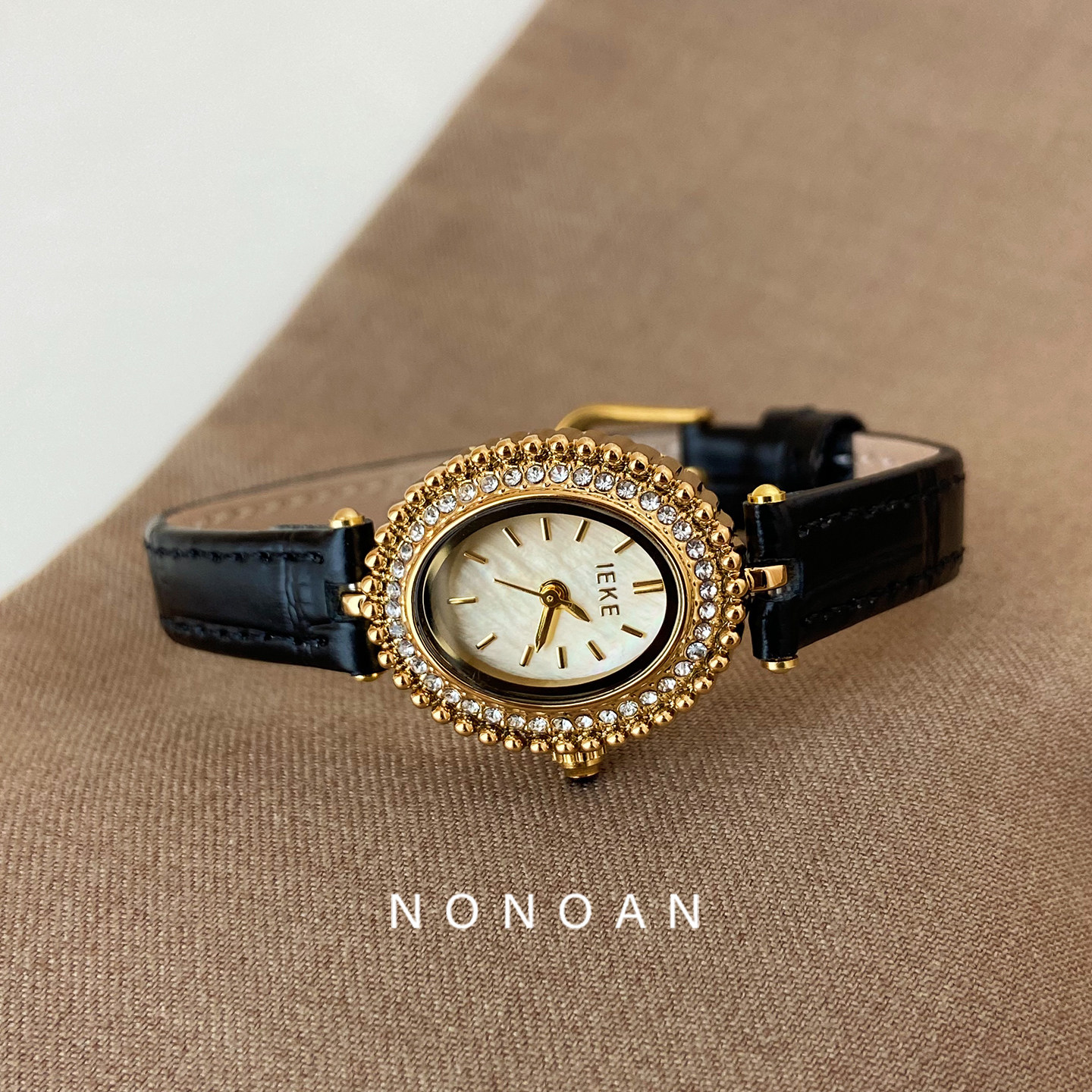 NONOAN 《贝母鎏钻》轻奢法式宫廷风复古精致气质女士石英手表797