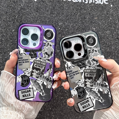 14ProMax创意手机壳15PLUS适用iPhone16e个性FINDX8苹果13吉他咸鱼海报Nova12彩银硬OPPOA5X潮酷红米k80Ultra