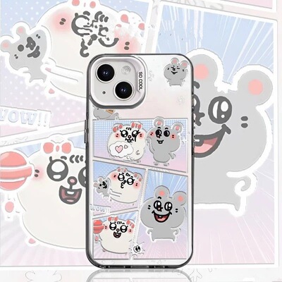 卡通真我GT7PRO苹果14ProMax大鼠与美叽情侣手机壳iPhone16E适用VIVOiQOO13可爱华为NOVA12彩银硬小米15ULTRA
