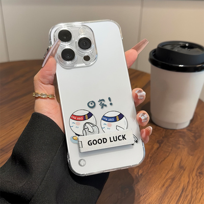 苹果15无边框17ProMax超薄Nova13孙颖莎王楚钦回家14PLUS手机壳带支架硬iPhone16卡通适用12高级感OPPOFINDX9