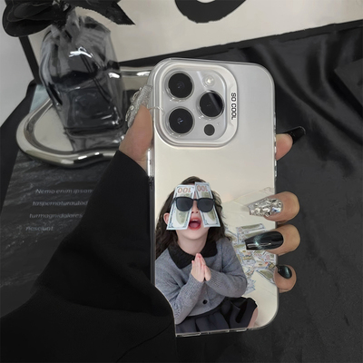 OPPOReno15适用14Plus少女心16手机壳硬苹果17ProMax创意VIVOIQOOneo11彩银iPhone13发财墨镜女孩x300ins风a5